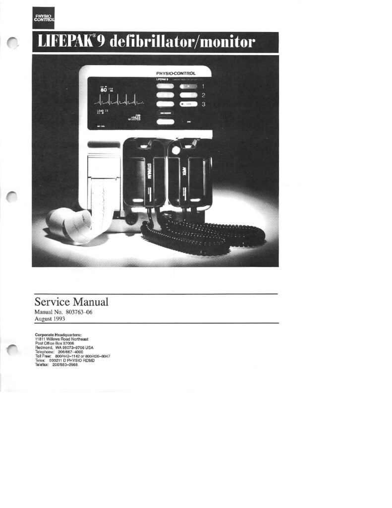 Physio Control Lifepak 9 Service manual – Goldenbiomed